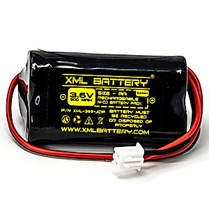 XML Battery (3 Pack) Unitech AA900MAH 3.6V Exitronix Lowes 253799 BBAT0063A TOPA 6200RP10010037 6200-RP 3.6v 900mAh Ni-CD Battery Pack Replacement for Exit Sign Emergency Light