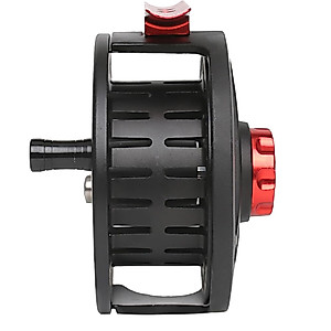 Kylebooker Fly Fishing Reel Large Arbor with Aluminum Body Fly Reel 3/4wt 5/6wt 7/8wt (Black with Red, 7/8wt)
