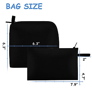 Moyad Reusable Sandwich Snack Bag, Set of 2 Pack Food Storage Pouch Zipper Lunch Bag for Men Women Adults Dishwasher Safe, BPA Free, Compact Snacks Bags for Picnic Work Travel Office (Black)
