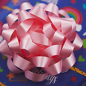 The Gift Wrap Company 12 Count Decorative Confetti Gift Bows, Medium, Pink