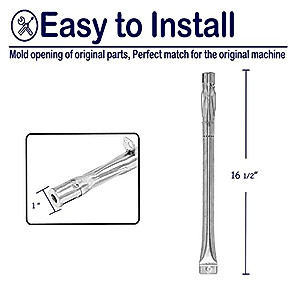 YOUFIRE Gas Burner Tubes Stainless Steel 16.5" BBQ Pipe Burners Grill Replacement Parts for North American Outdoors Models, Fits Perfect Flame Gas Grill Models