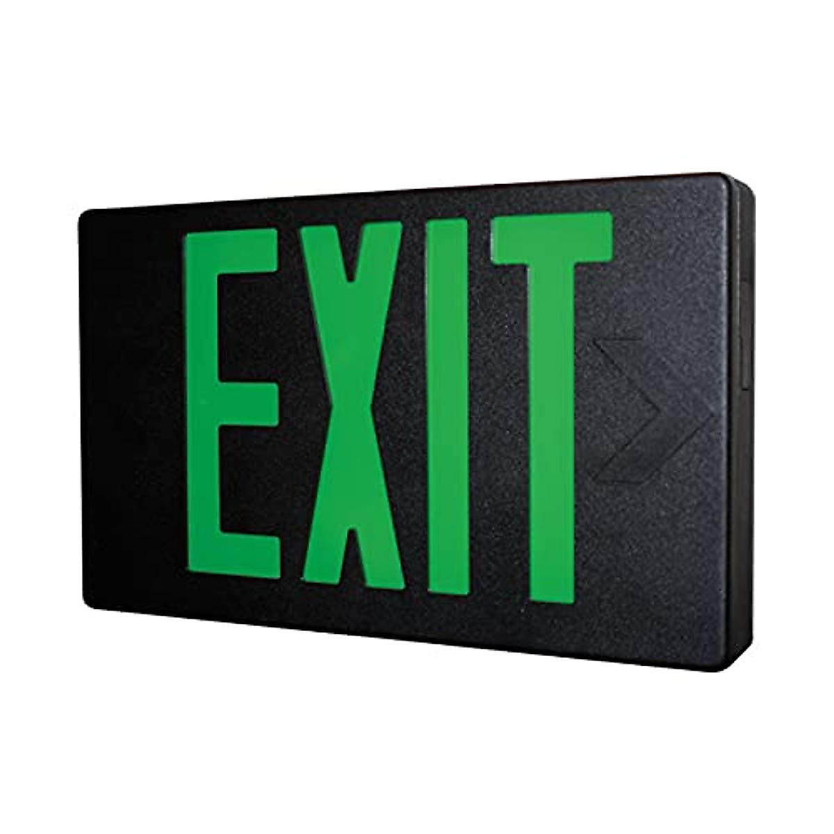 Black LED Exit Sign with Green Letters