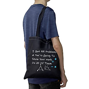 JYTAPP Math Teacher Gift Canvas Teacher Bag Math Science Geeky Gift Math Teacher Tote Bag Funny Gift