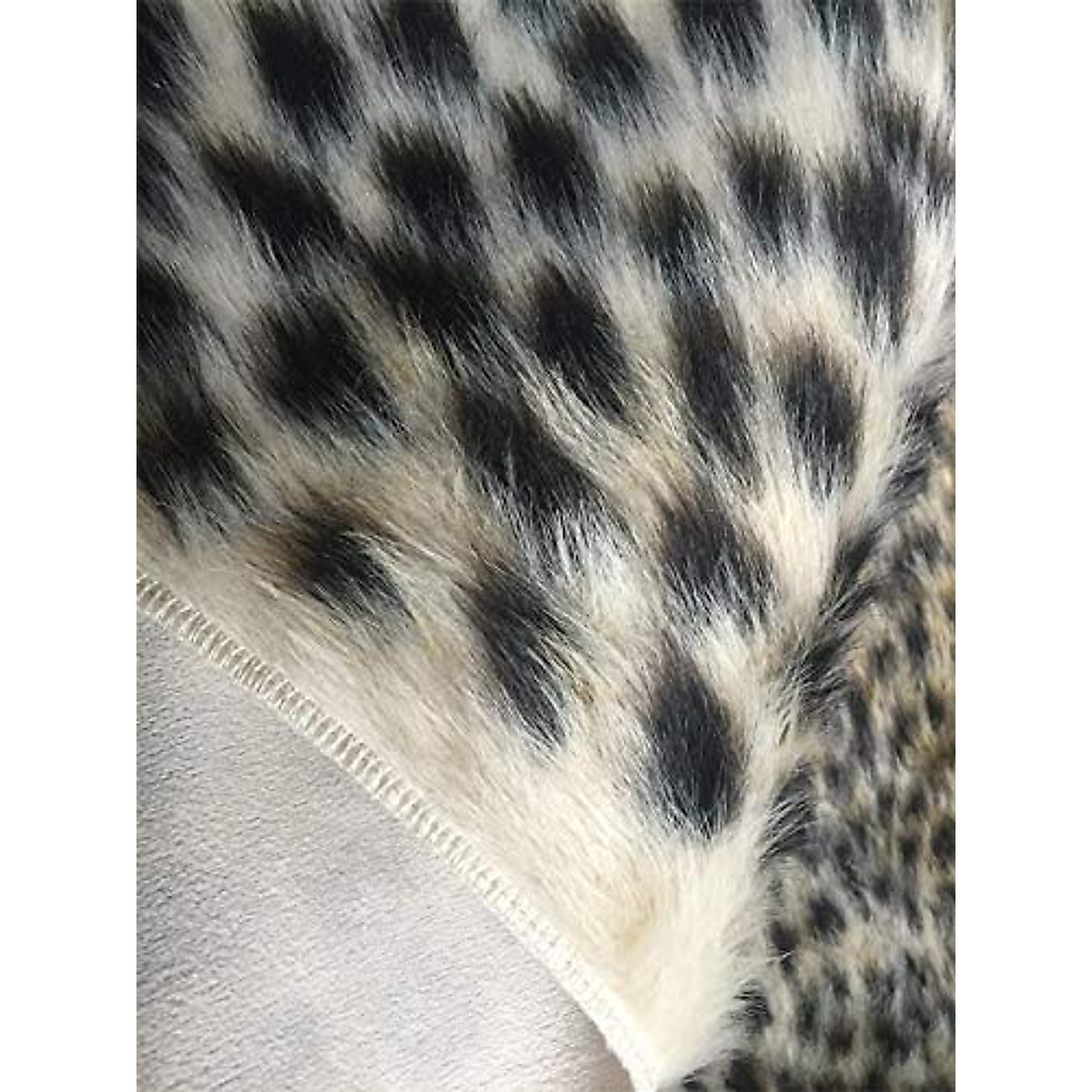 Leopard Print Rug Faux Fur Cheetah Rug Cowhide Animal Skin Mat Carpet for Office, Livingroom, Bedroom Non-Slip Home Decor 40x37Inch/ 3.2x3.1Ft