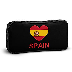 Love Spain Teen Adult Pencil Case Large Capacity Pen Pencil Bag Durable Storage Pouch