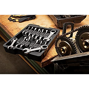 GEARWRENCH 14 Pc. 12 Point Stubby Ratcheting SAE/Metric Combination Wrench Set - 85206