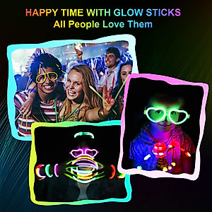 AIVANT Glow Sticks Bulk Party Supplies | 216 PCS Glow Stick Set with Connectors for Eyeglasses Hairpins Balls Butterflies | Glow in the Dark Light Up Sticks Party Favors Decorations