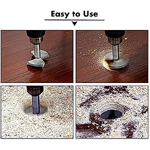 Auniwaig Forstner Drill Bits, 95mm Dia Wood Hole Saw, Auger Opener Cemented Carbide, 80mm Length Woodworking Hinge Hole Drilling Boring Bit Cutter, Hex Shank, Blue