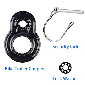 Black Bike Trailer Coupler Hitch, Coupler Hitch Attachments for a Wide Range of Bicycle Carriers, Bicycle Trailer Accessories, Trailer Sizes