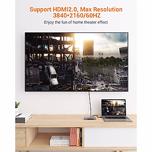 TOTU HDMI Switch 4 Ports (4 x 1) 4K 60Hz HDMI 2.0 Switcher with IR Remote Control Support HDR & HDCP 2.2 Pass-Through & 3D &Full HD 1080P, Compatible for PS3/PS4, Xbox 360/One, HDTV, Blu-Ray Player