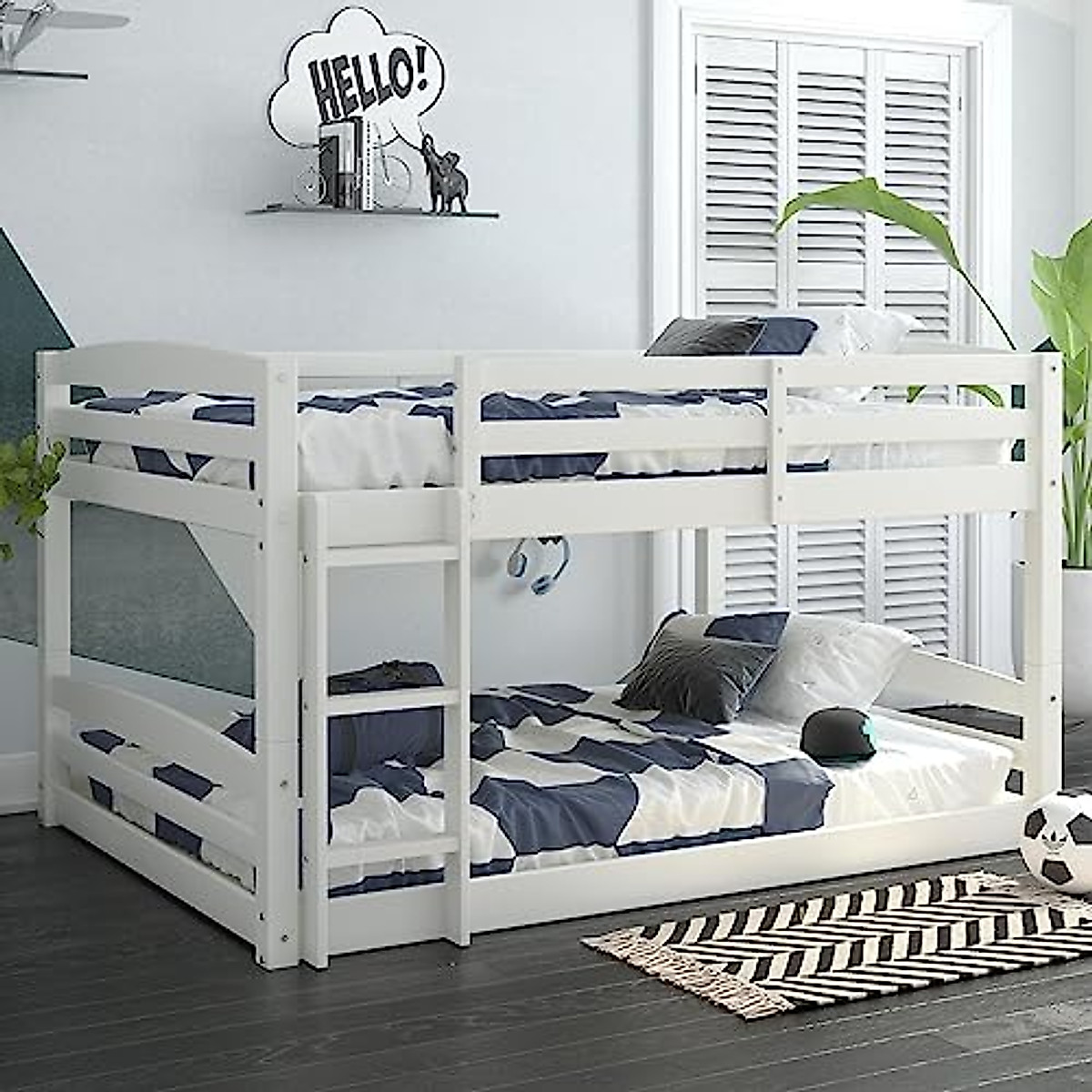 DHP Phoenix Full-Over-Full Floor Bunk Bed, White