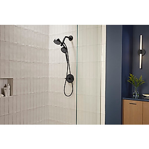 KOHLER 23219-AF Purist 2-in-1 Multi Function Shower Kit with SHOWERHEAD & HAND SHOWER with Full Coverage & Rotating Rail, Vibrant French Gold, 2.5 GPM