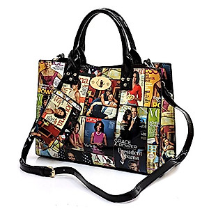 Glossy Magazine Cover Collage 3-in-1 Shoulder Bag Hobo Michelle Obama Handbag (3-Mulit)