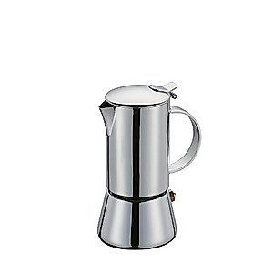 Cilio Aida Stainless Steel Stovetop Espresso Maker, Polished Stainless, 2 Cup