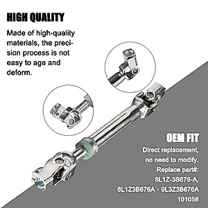 Lower Intermediate Steering Column Steering Shaft w/U-Joint Coupler Fits for 2009-2014 Ford F150, 2007-2014 Expedition and Lincoln Navigator Replaces 8L1Z-3B676-A 8L1Z3B676A