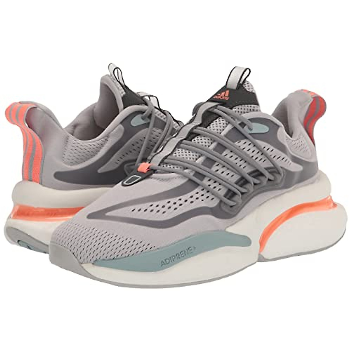 adidas Men's Alphaboost V1 Running Shoe, Grey/Coral Fusion/Magic Grey, 9