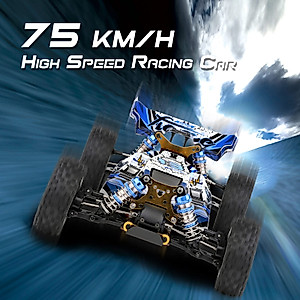 High Speed Hobby Remote Control Car, 75+ KM/H RTR Brushless Motor 1:12 Scale WLtoys 124017 Fast RC Cars for Adults Kids,All Terrain Truck,4WD Off Road Buggy with 2 Batteries Racing Car Gifts for Boys
