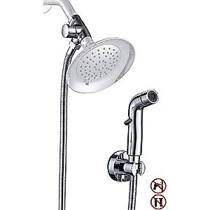 G-Promise Dog Shower Sprayer Attachment for Fast and Clean Pet Showering | Multifunctional Sprayer, Metal Diverter, 100 Inch Extra Long Hose, No Drill Hook | Dog Washing-Bathingroom (Chrome)