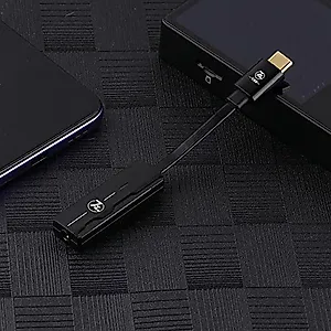Linsoul 7HZ SEVENHERTZ 71 Portable Headphone Amplifier DAC Dongle with AK4377 Chip, High-End OCC Cable, Supports Android 5.1 and Above