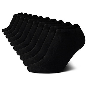 Steve Madden Women's Socks - 10 Pack Performance Cushion Low Cut Ankle Socks - Athletic Socks for Women, Size 5-10, Solid Black