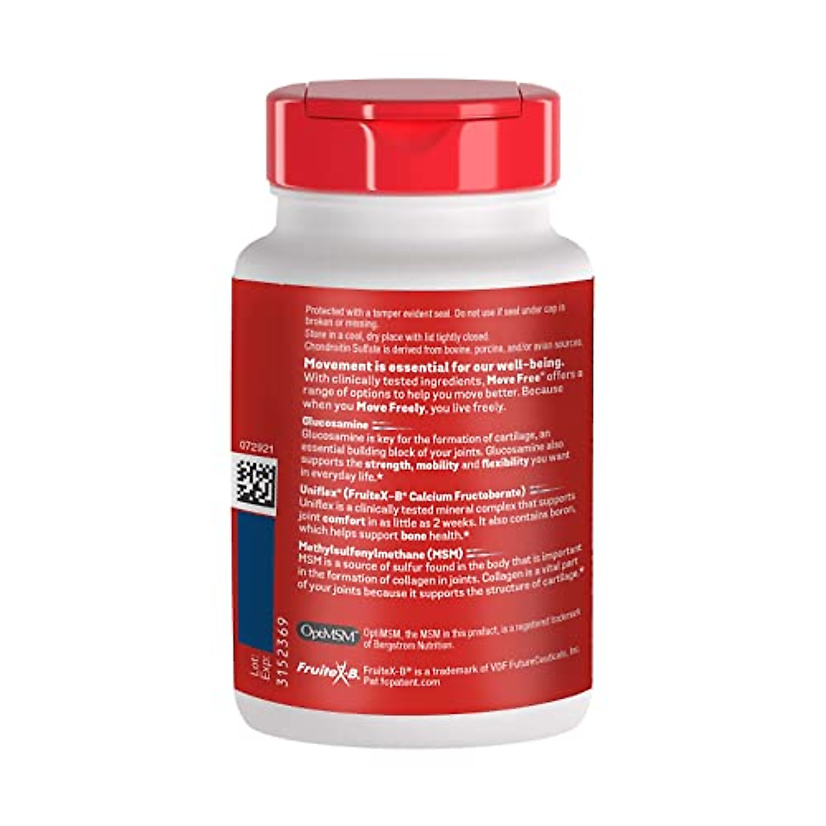 Move Free Advanced Glucosamine Chondroitin MSM Joint Support Supplement, Supports Mobility Comfort Strength Flexibility & Bone - 120 Count (Pack of 3)