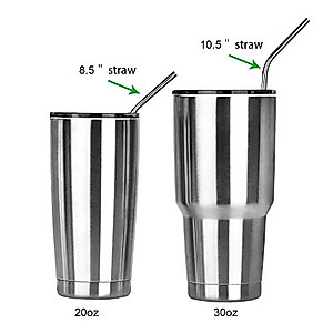 Reusable Straws - Stainless Steel Drinking - Set of 12 + 3 Cleaners - Eco Friendly, SAFE, NON-TOXIC non-plastic CocoStraw Brand