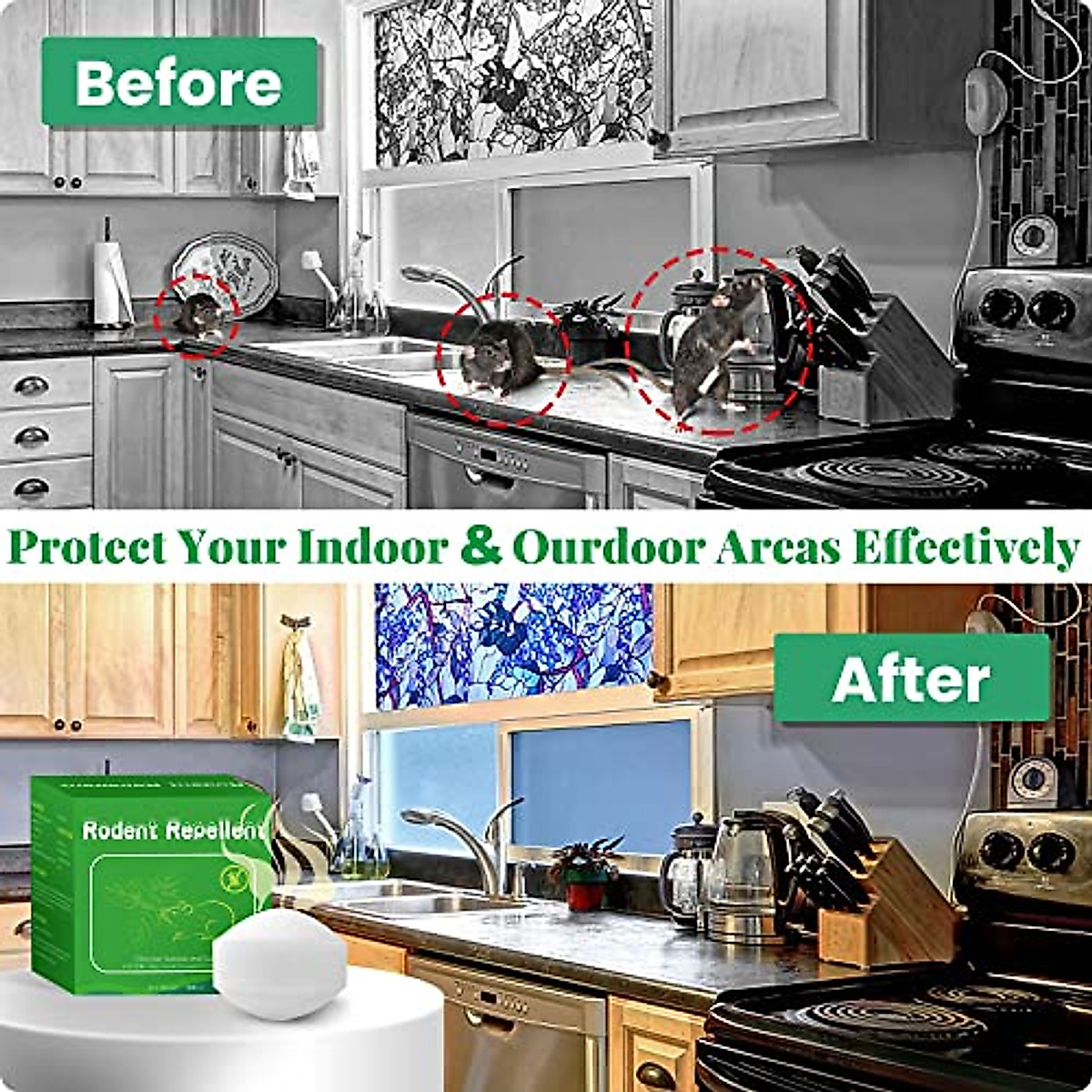 12 Pcs Natural Mouse Repellent Peppermint Oil to Repel Mice and Rats, Rodent Rat Repellent for Car Engines Kitchen Indoor Outdoor, Keep Moles & Voles Out of Your Lawn/Garden, Pet Safe