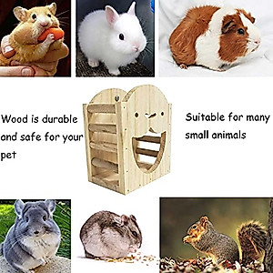 kathson Rabbit Hay Feeder Rack Wood Grass Holder Less Wasted Hay Box Food Feeding Manger Hanging Hay Dispenser for Bunny Chinchilla Guinea Pigs Small Animals