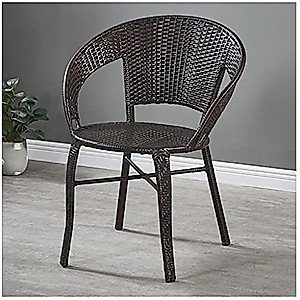 GFHLP Outdoor Garden Furniture Garden Chair Balcony Small Rattan Chair Armrest Chair Leisure Outdoor Woven Teng Chair Retro Simplicity (Color : Black)