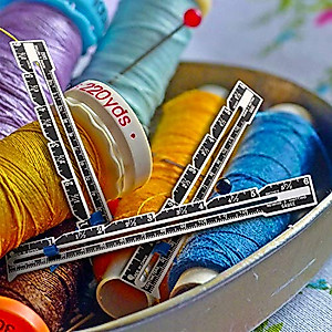 Sliding Gauge Sewing Measuring Tool Stainless Steel Quilting Ruler for Knitting Crafting Sewing Beginner Hemming Measuring(3)