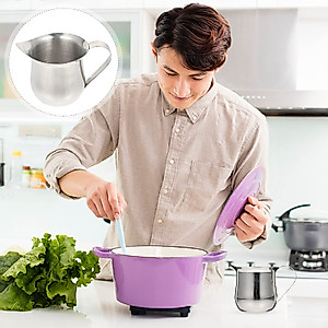 2 Pcs Stainless Steel Milk Cup Milk Pitcher Milk Container Sauce Holder Coffee Frothing Cup Milk Jug Kitchen Supply Practical Sauce Cup Multipurpose Cup Milk Holder Sauce Jug