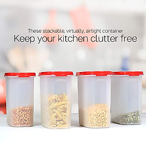 Tupperware Plastic Dry Storage Containers - 1.7 L, 4 Pieces, Multicolored