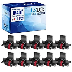 LxTek Replacement for IR40T IR-40T CP13 MP-12D Calculator Ink Roller Printer Ribbons use with Canon, Sharp EL-1750V, EL-1801V (Black/red, 10-Pack, Individually Sealed)