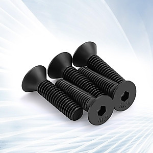 1/4-20 x 2" Flat Head Socket Cap Screws Countersunk Bolts, Class 10.9 Alloy Steel, Black Oxide, 25 PCS