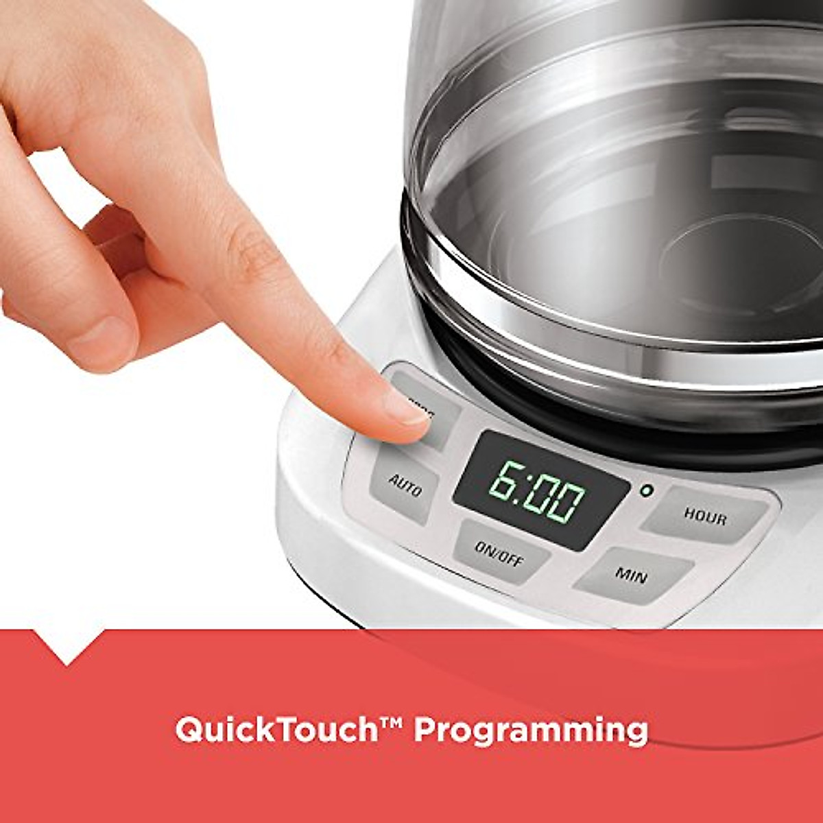 Black+Decker CM1160W-1 CM1160W 12-Cup Programmable Coffeemaker, white/stainless steel