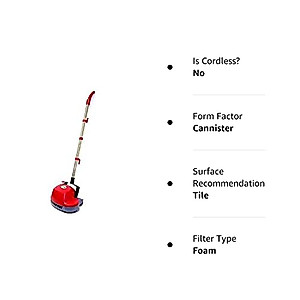 Boss Cleaning Equipment B200752 Scrubber, Gloss Boss 470rpm 18' 3 Wire Cord Red