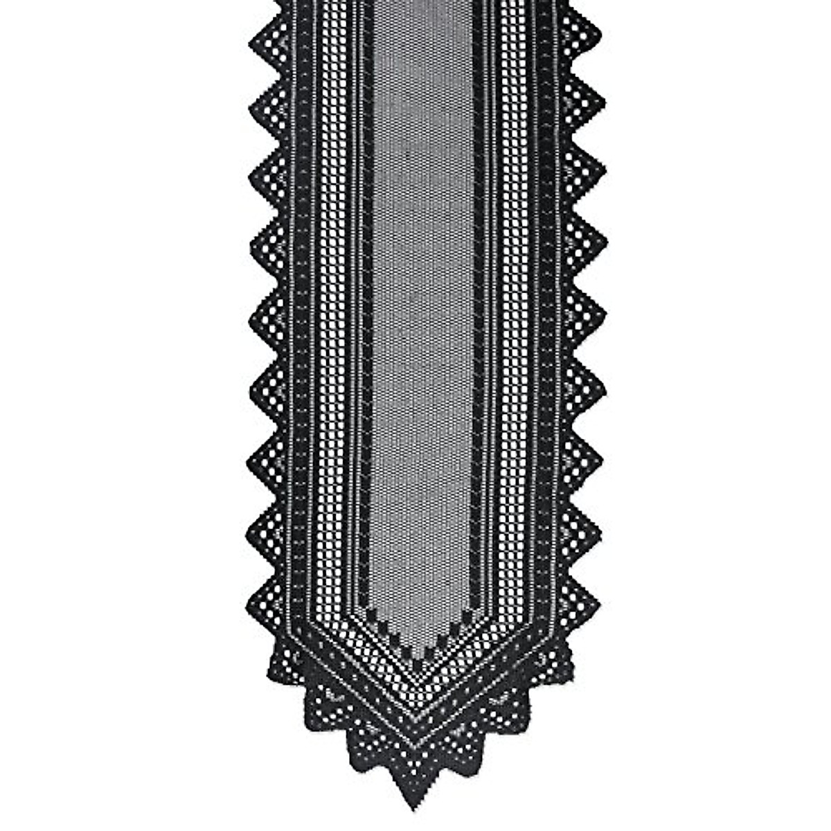 DII Black Lace Overlay Tabletop Collection Gothic Halloween Decor, Table Runner, 14x72, Black