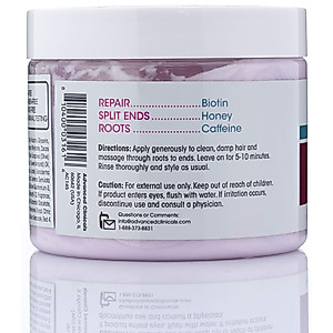 Advanced Clinicals Biotin Hair Treatment Anti-Breakage Repair Hair Mask. Strengthen Broken, Color-Treated Hair W/Repairing Deep Conditioner Manuka Honey & Caffeine, Hydrating Mask Restores Weak Hair