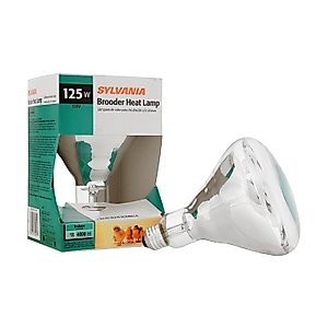 SYLVANIA Brooder Heat Lamp Light Bulb, BR40, 125W (15451)