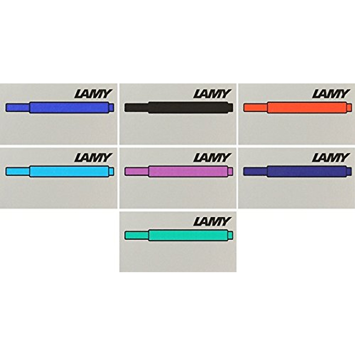 Marketfair Lamy Assorted Fountain Pen Ink Cartridges, 7 Packs, 35 Cartridges AL Star,Safari