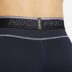 Nike Pro Dri-FIT Men's Long Shorts, L, Obsidian/Iron Purple/Iron Purple