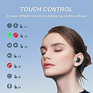 Wireless Earbuds Bluetooth Headphones in-Ear, Noise Cancelling Earbuds Stereo Sound, Deep Bass & with Charging Case Air Buds Pro Touch Control, Wireless Headphone IPX7 Waterproof Sport
