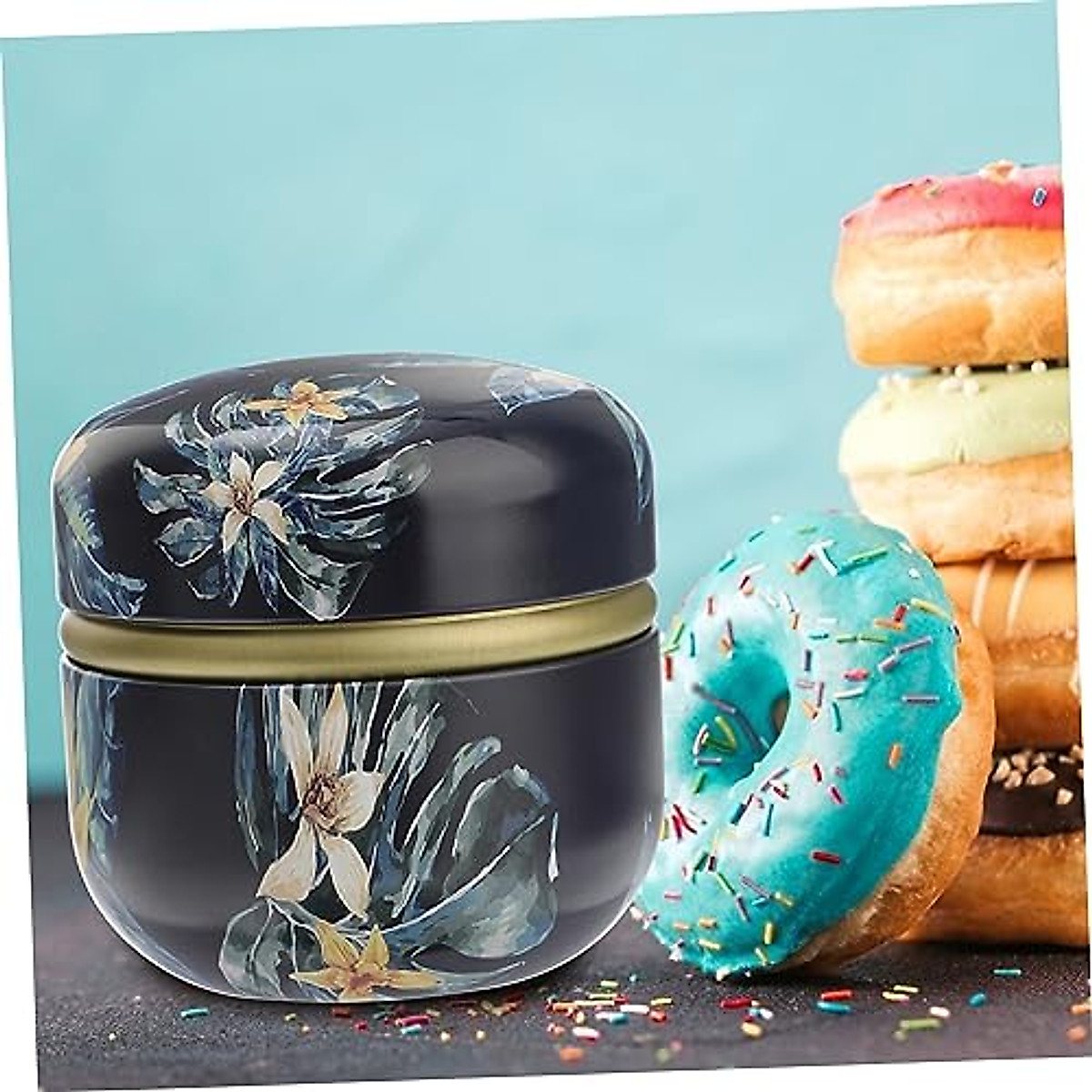 HEMOTON Tea Storage 2pcs tea pot wrought iron tea canister metal tin can Tea Bag Holder