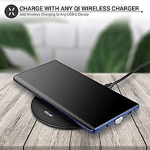 Olixar Wireless Charging Adapter for USB-C Smartphones and Devices - Ultra Thin Qi Wireless Charging Adapter - Case Friendly - Easy to Use