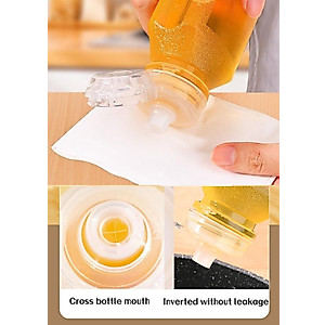 ANNICEE Condiment Squeeze Bottles 16 Oz 5 Pack with Flip Top Cap, BPA-free Sauce Squirt Bottles For Oil,Ketchup,Water,BBQ-Condiment Set of 5 with 8 Labels and1 pen (16-oz-Bottles-5)