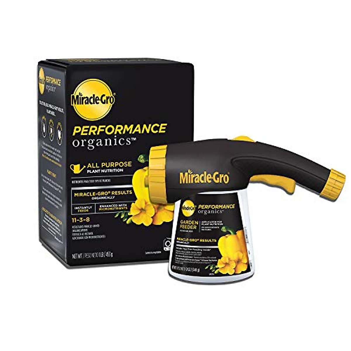 Miracle-Gro Performance Organics All Purpose Plant Nutrition and Garden Feeder Bundle: More Bounty (vs unfed), Feeds Instantly