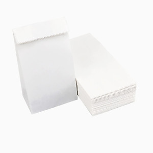 Kslong Small White Paper Bags, 50PCS Mini Paper Treat Bags for Party Favors, Paper Lunch Bags Bulk for Sandwich, Popcorn, Snack, Cookies, Gift Wrapping 1 LB 3.5x2.2x6.7” bolsas de papel (White 2)
