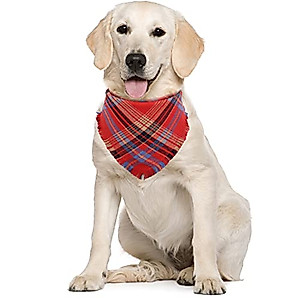 Christmas Dog Bandana Plaid Reversible Triangle Bibs Scarf Accessories for Dogs Cats Pets Animals