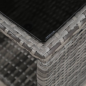 3 Piece Bistro Set with Cushions Poly Rattan,Lounge Seat,Home Furniture,Afternoon Tea Tables and Chairs,Outdoor Dining Set,Terrace Tables and Chairs,for Yard, Balcony,Bistro,Garden,Party,Gray