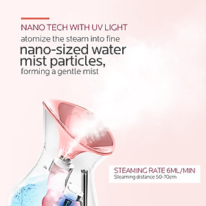 Colorfarm Facial Steamer Nano Ionic: Face Steamer Deep Cleaning Unclogs Pores - Humidifier Hot Mist Home Sauna Spa for Women Men Sinuses Moisturizing